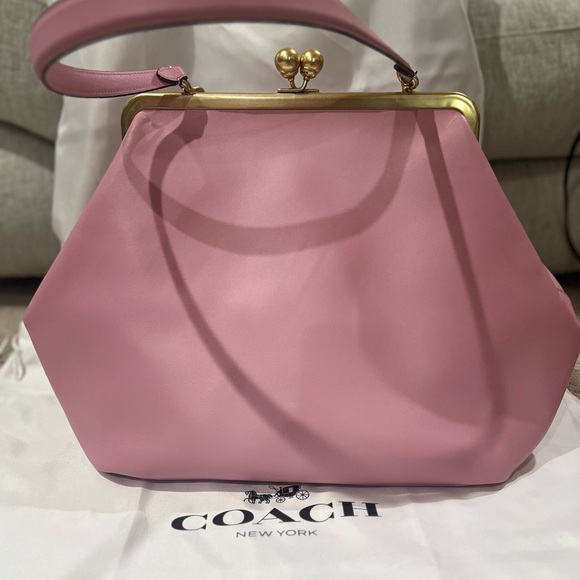 Coach | Bags | Coach Pink Kisslock Frame Bag With Gold Hardware | Poshmark